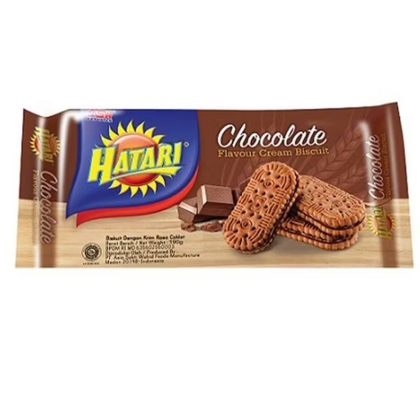 Jual ASW Foods Hatari Biscuit Chocolate 190gr rasa cream coklat ...
