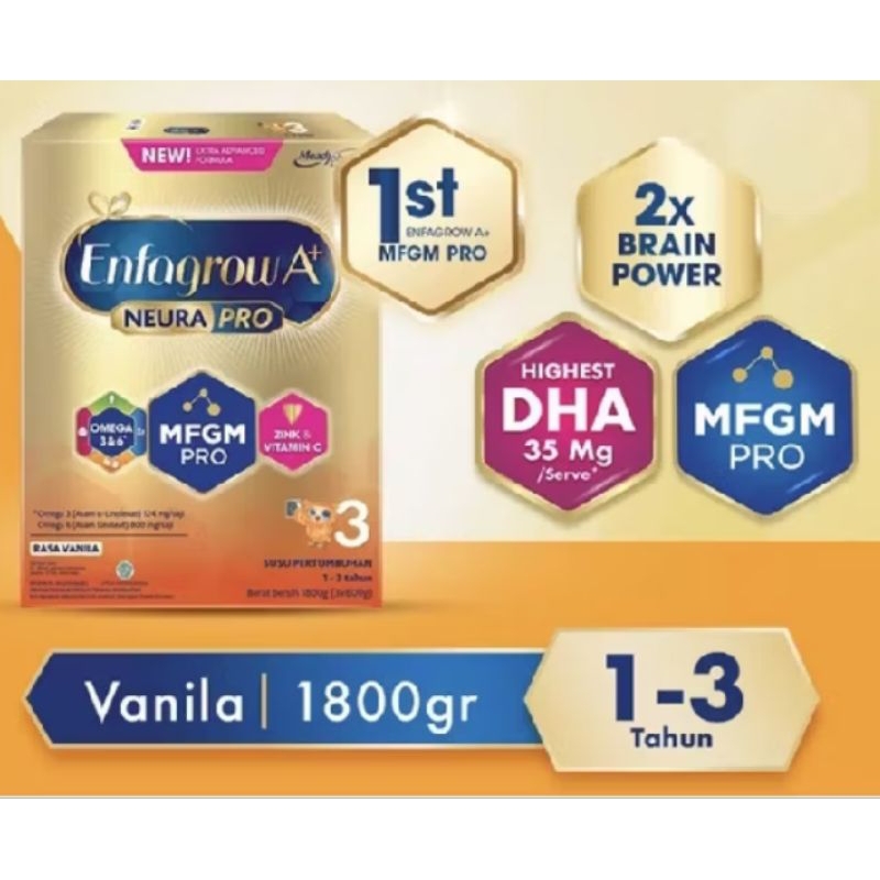 Jual Enfagrow A+3 1800g Rasa Vanilla EXP 2026 | Shopee Indonesia