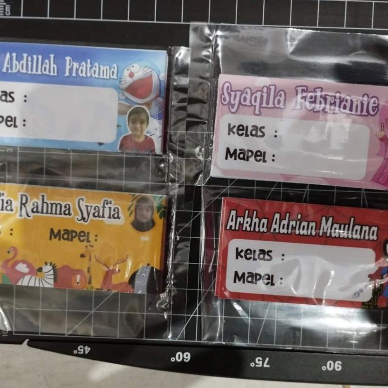 Jual Sticker Label Nama Buku Custom/Stiker label nama/Sticker Buku ...