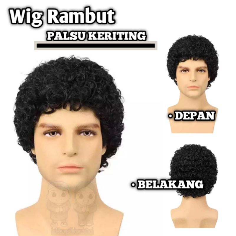 Jual wig rambut kriting hitam,wig palsu rambut kriting,wig rambut palsu ...