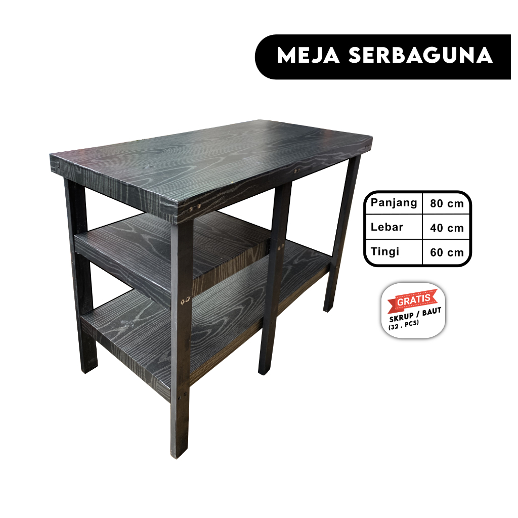 Jual MEJA SERBAGUNA MEJA DAPUR 3 SUSUN MEJA KAYU BERKUALITAS MEJA ...