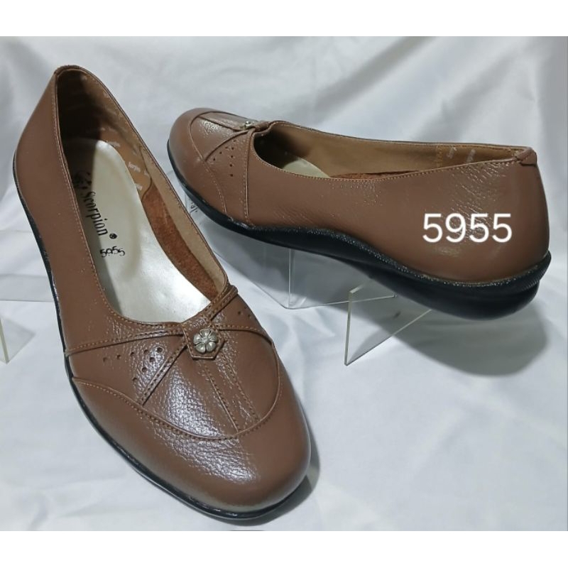 Jual Scorpion 5955 Sepatu Kulit Pantofel Wanita Flat Shoes | Shopee Indonesia