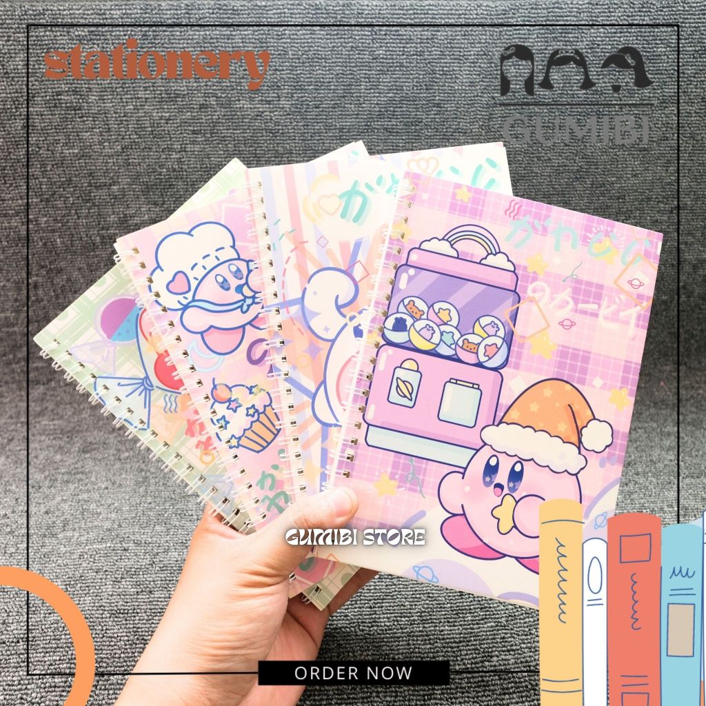 Jual BUKU TULIS BERGARIS SPIRAL UKURAN A5 MOTIF KIRBY NOTEBOOK KIRBY ...