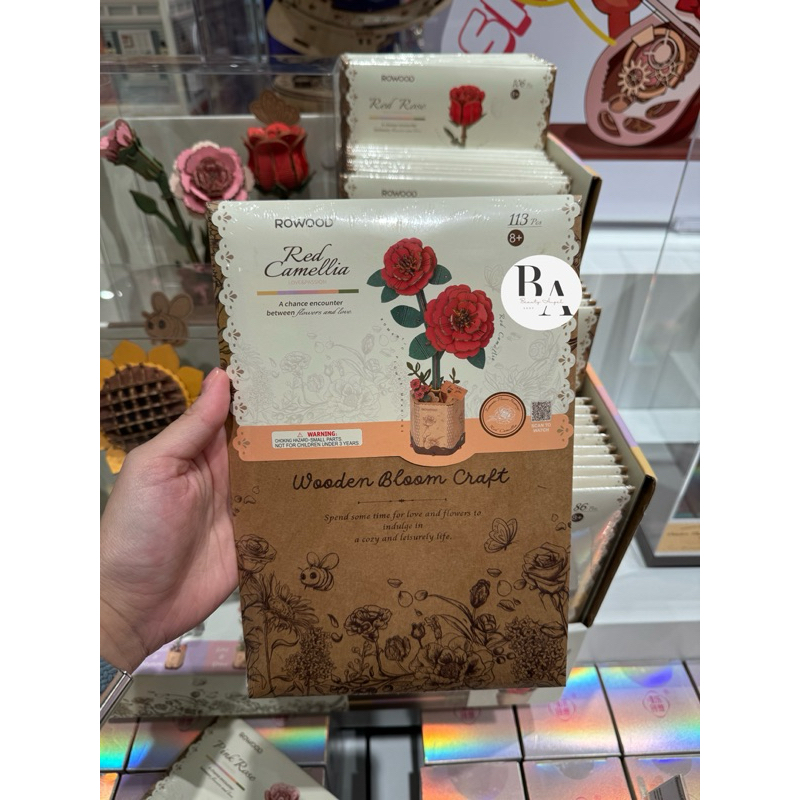 Jual TW031 ROWOOD ROBOTIME RED CAMELLIA WOODEN BLOOM CRAFT ROMANTIC FLOWER KARANGAN BUNGA KAYU ...