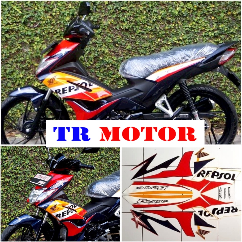 Jual Striping stiker polet honda blade 110 r 2009 repsol list body ...