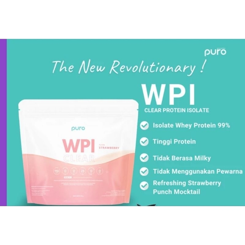 Jual puro wpi clear whey isolate bukan rasa susu 100% whey isolate susu ...