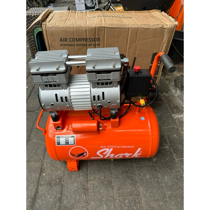 Jual SHARK Air Compressor OILLESS 1 HP 25 LITER Kompresor Angin Tanpa ...