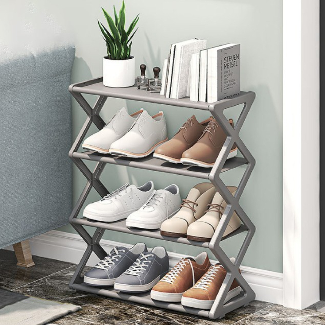 Jual Rak Sepatu 4 susun Zig Zag Shoes Rack | Shopee Indonesia