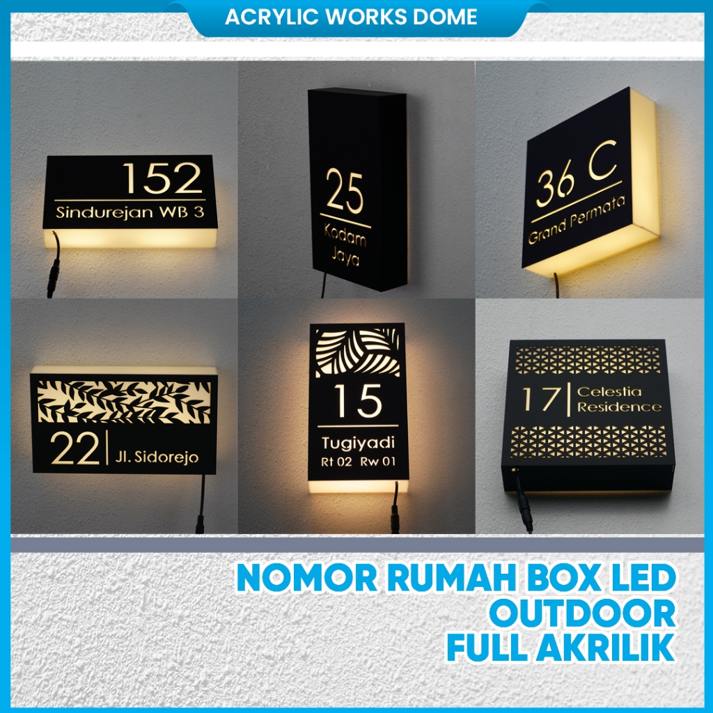 Jual Nomor Rumah Box LED Outdoor Full Akrilik | Shopee Indonesia
