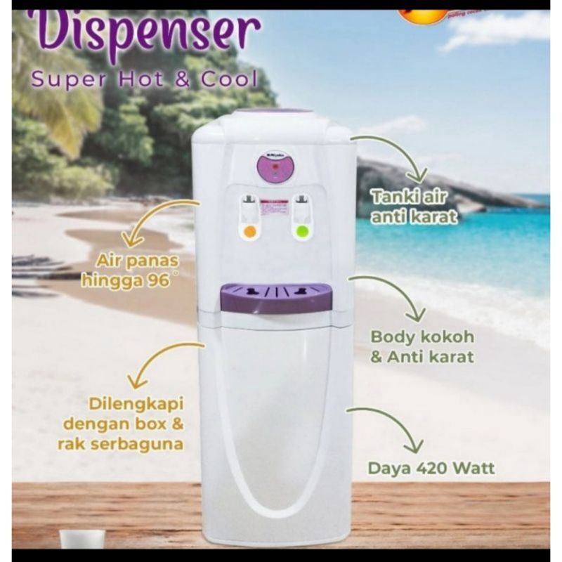 Jual MIYAKO Dispenser Air Galon Atas 2 Kran Extra Hot & Cold WD-39 PC ...