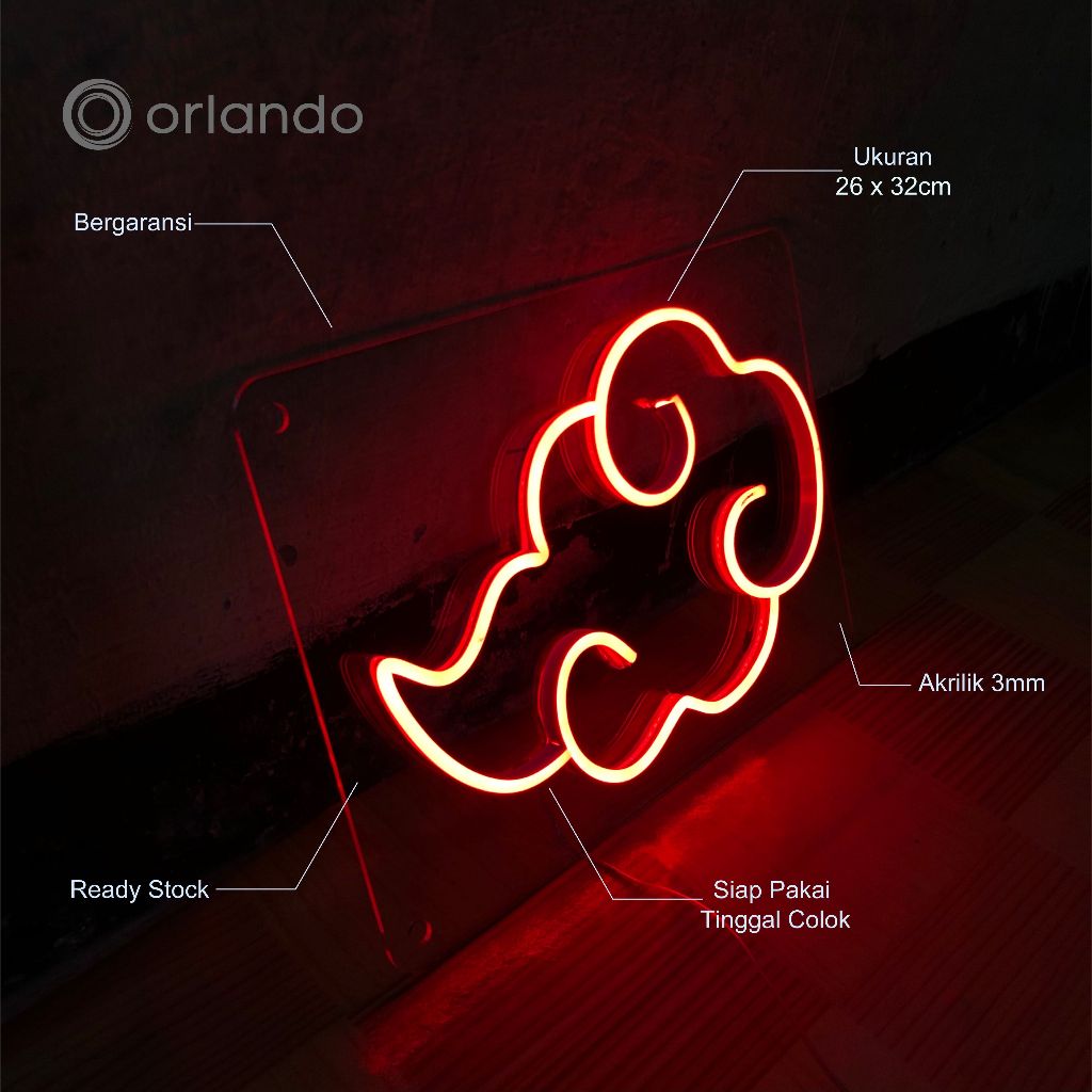 Jual Neon Sign LOGO AWAN AKATSUKI | NEON LOGO AWAN AKATSUKI | Shopee ...