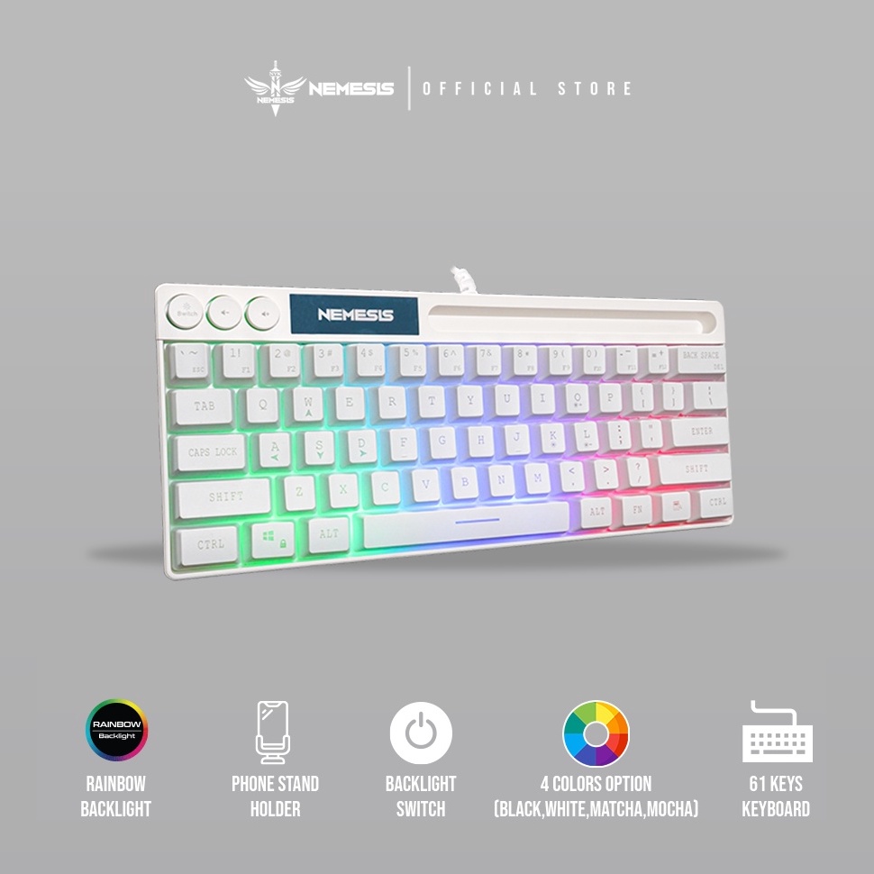 Jual Keyboard Gaming 61 Wired Membrane NYK Nemesis K6 Eris With Holder ...