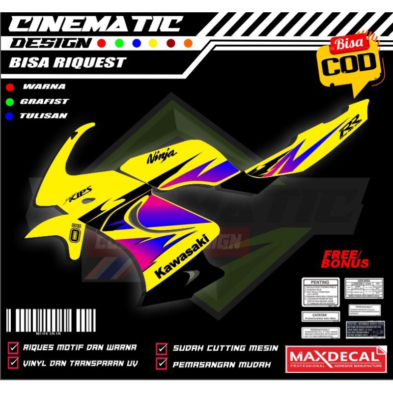 Jual striping sticker ninja rr old variasi transparan uv laminasi ...