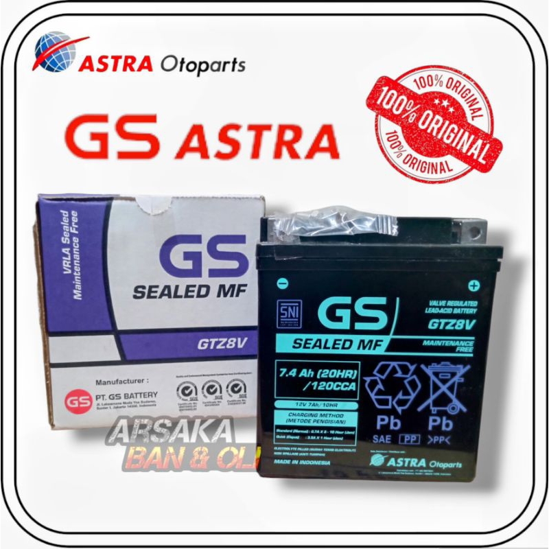 Jual AKI GS GTZ8V aki kering original | Shopee Indonesia