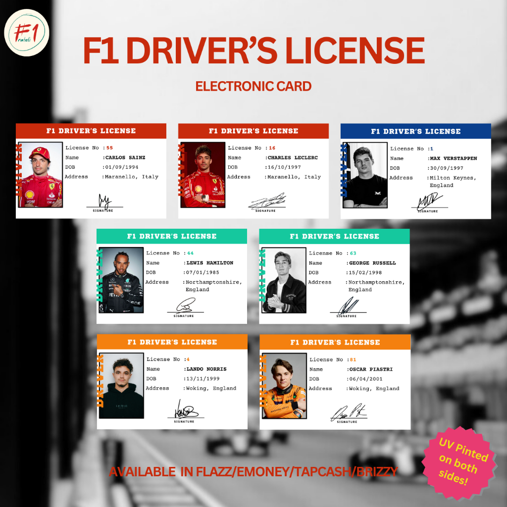 Jual F1 Driver's License e-money electronic card flazz brizzy tapcash ...
