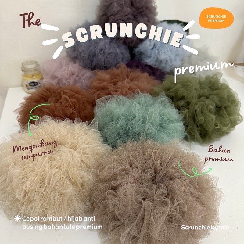 Jual Scrunchie Tile Tulle Jumbo/Cepol Hijab Scrunchie Bervolume ...