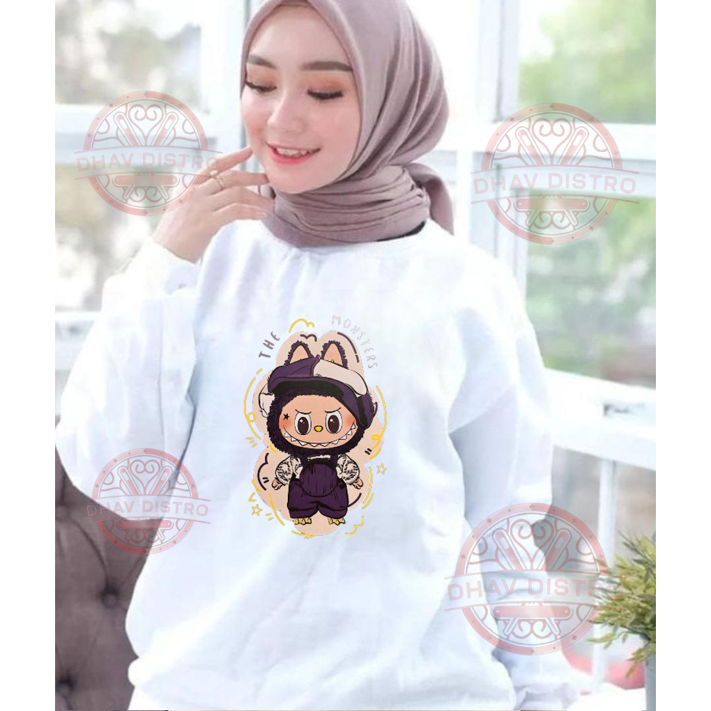 Jual Kaos Labubu Kaos Atasan Lengan Panjang Wanita Kartun Labubu The Is ...