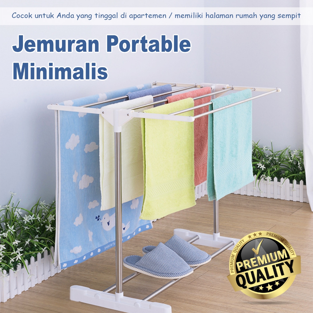 Jual Rak Jemuran Pakaian Jemuran Lipat Serbaguna Stainless / Gantungan ...