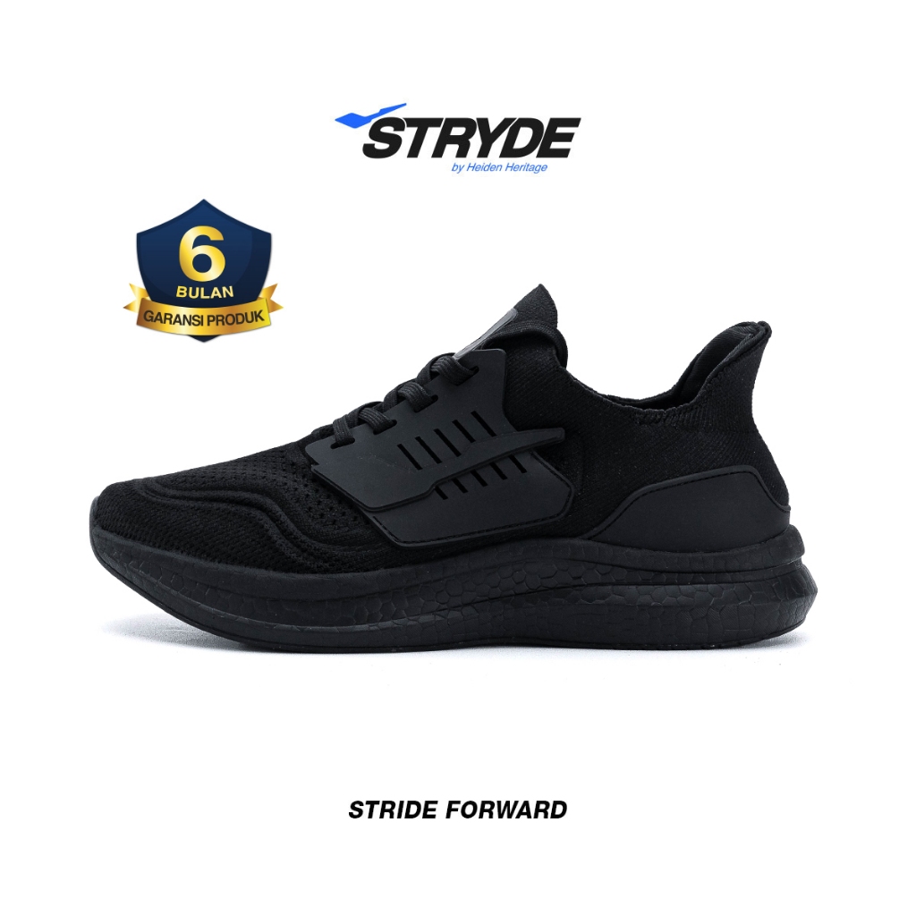Jual HEIDEN HERITAGE [HRTG] - CLOUD STRYDE - FULL BLACK | Sepatu Sneakers Sport Running Olahraga ...