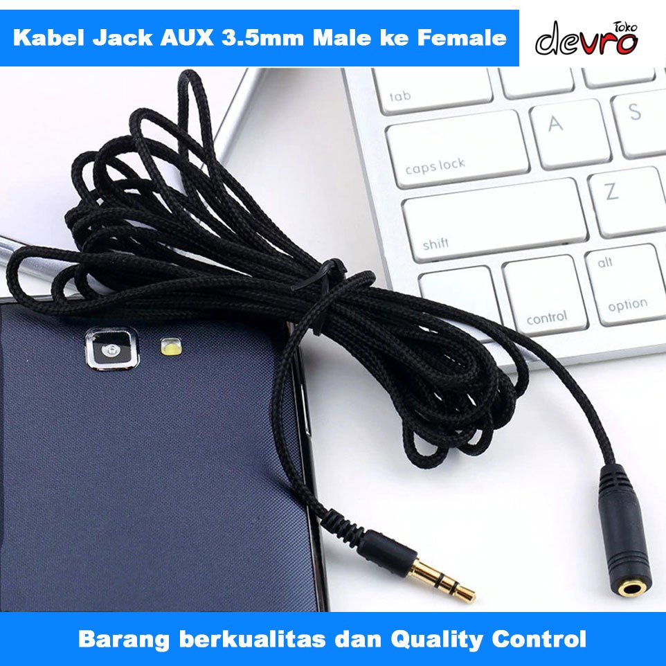 Jual Kabel Jack Aux 3.5mm Female ke Male - Kabel Aux Kabel Audio Panjang 3 Meter dan 5 Meter ...