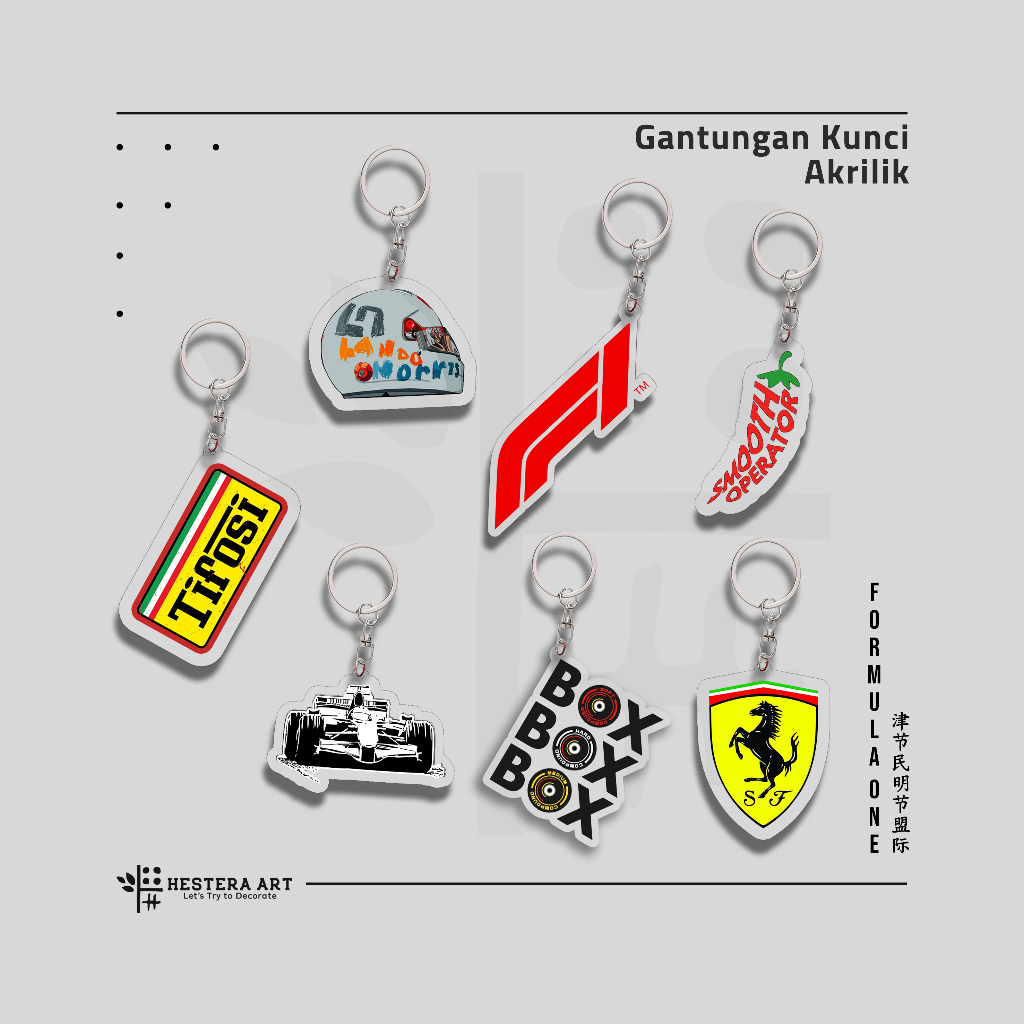 Jual Gantungan Kunci Akrilik F1 | Key Chain Akrilik Formula One F1 ...