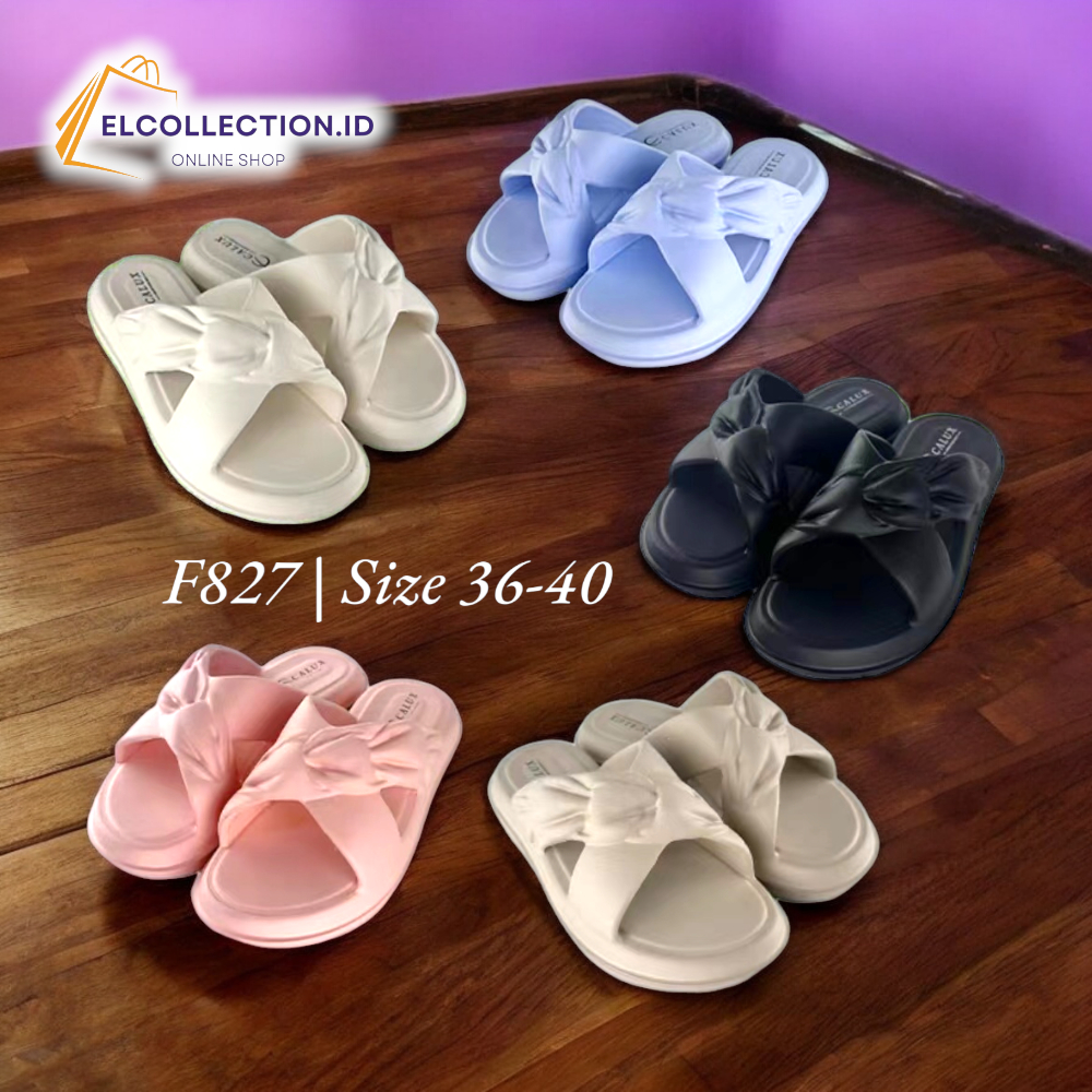 Jual F827 | Sandal Wanita model Selop Silang | Sendal Karet Wanita Terbaru Elegan | Sandal ...