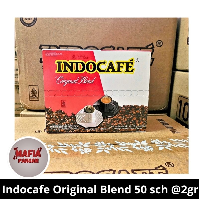 Jual Kopi Instan Indocafe Original Blend 50 sachet x 2 gram | Shopee ...