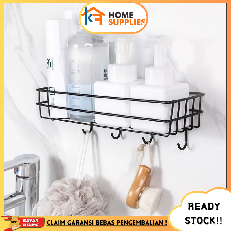 Jual KF Rak Persegi Hook Tempel Dinding Kamar Mandi / Rak Sabun Kamar ...