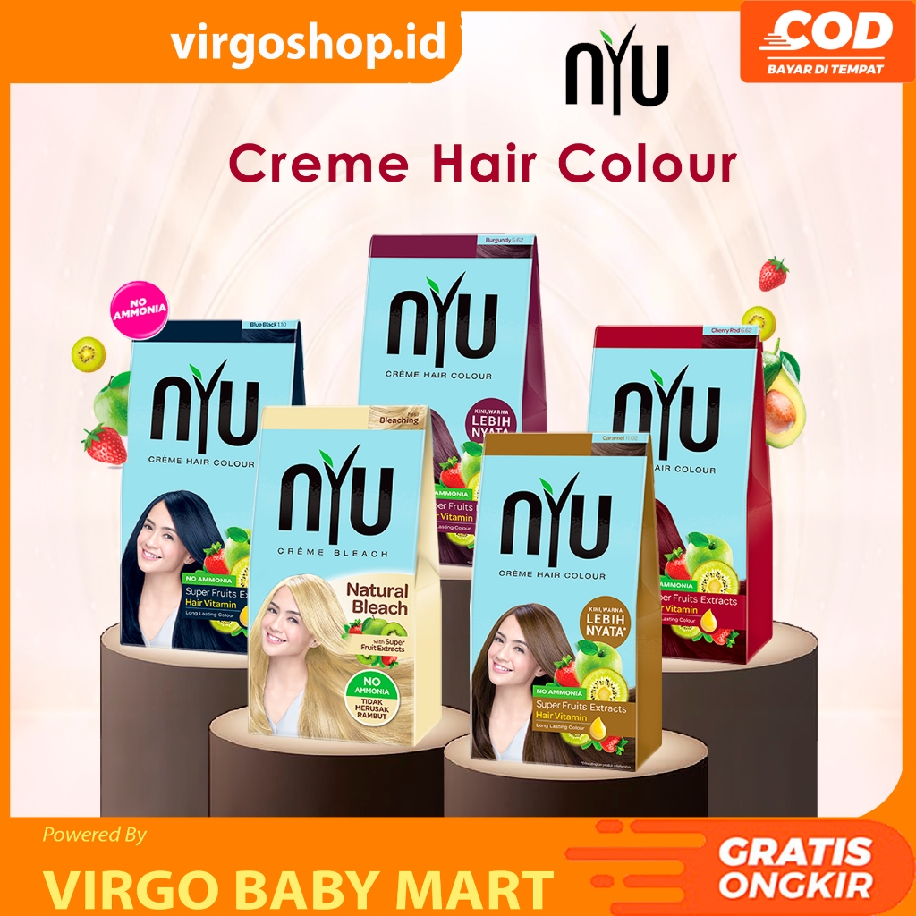 Jual NYU Creme Hair Colour Caramel / Natural Black / Bleaching / Blue ...
