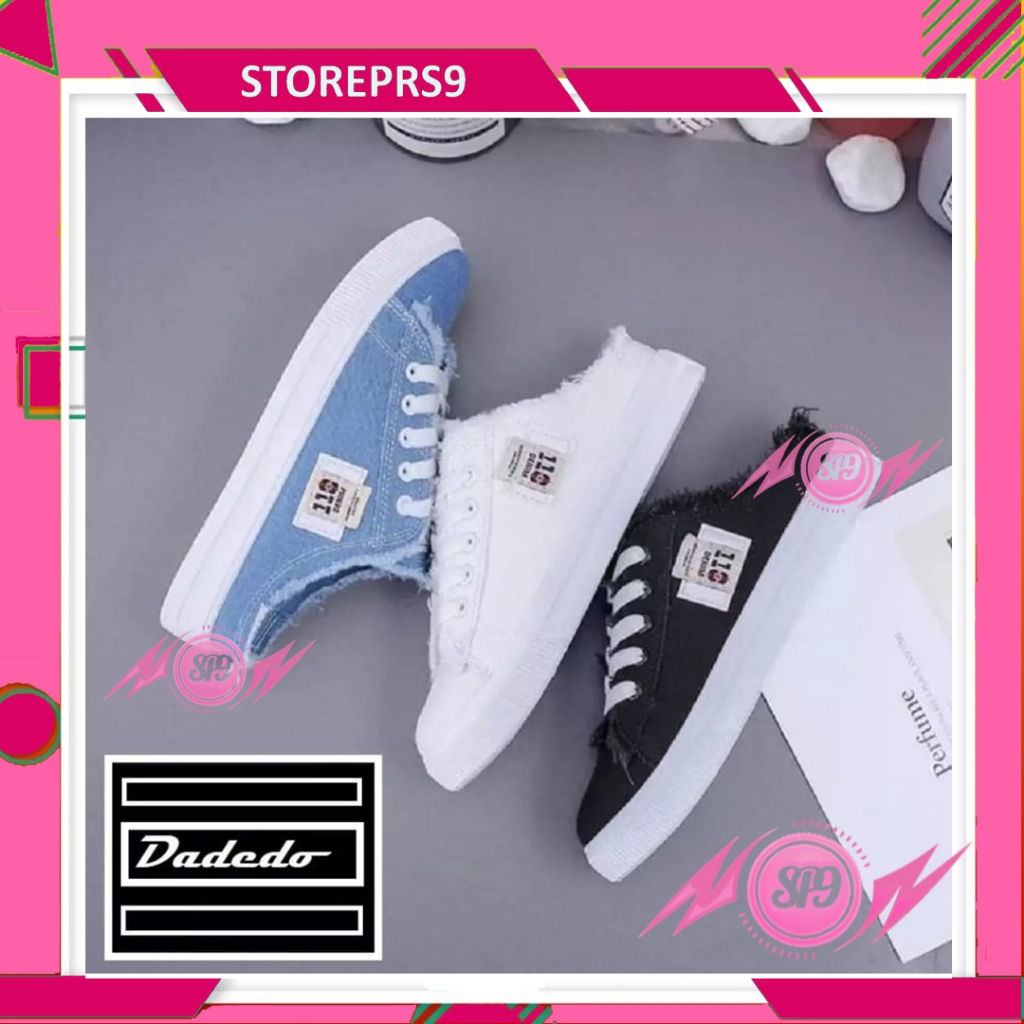 Jual Sepatu Kets Wanita DENIM BIRU/HITAM/PUTIH LOW foxing K05 TERBARU ...
