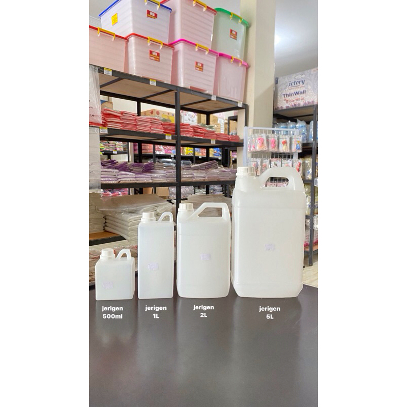 Jual Jerigen putih tebal barang ready tersedia ukuran 5L,2L,1L dan ...