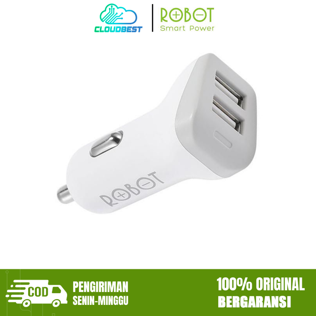 Jual ROBOT Car Charger Colokan Mobil 2 Port USB Garansi Resmi | Shopee ...