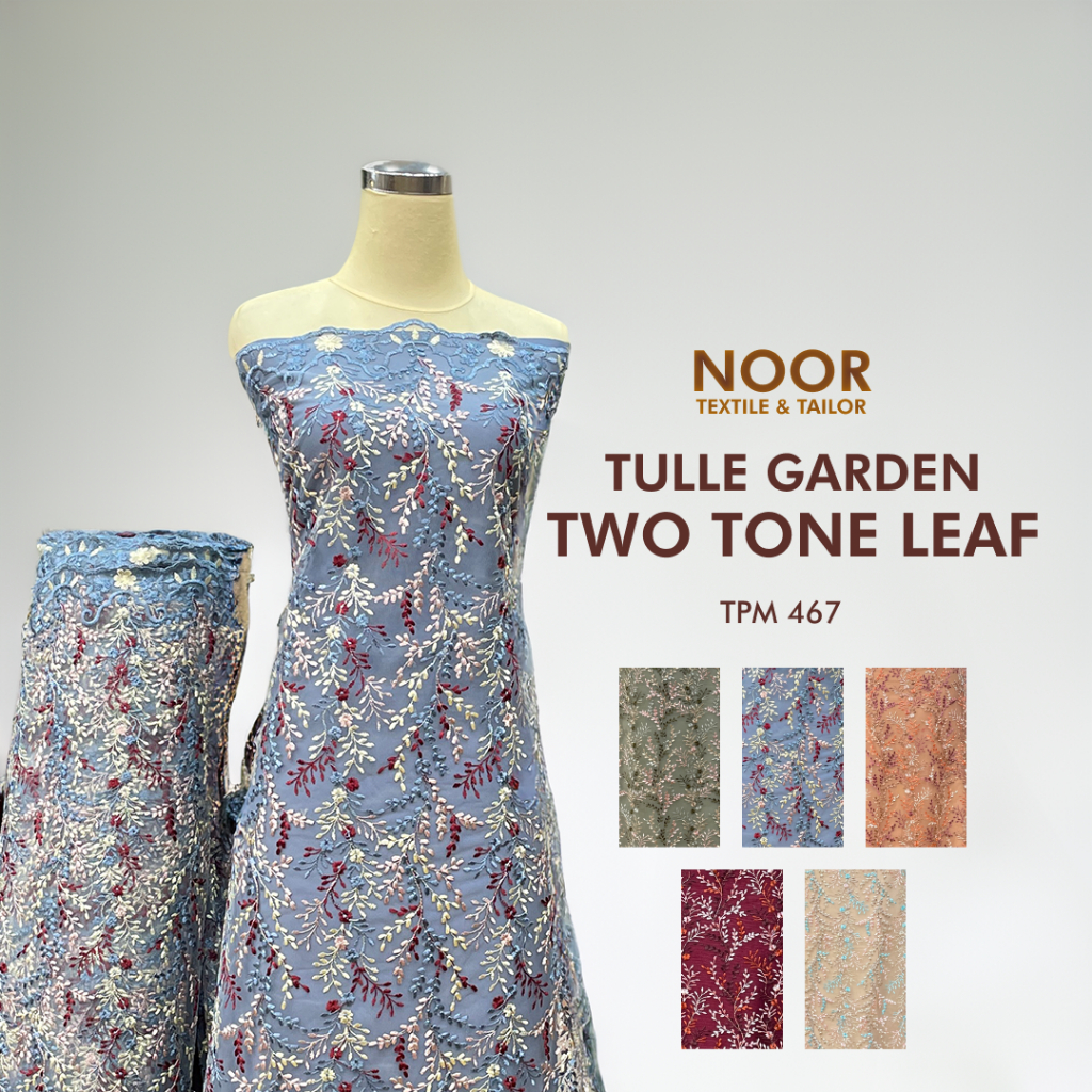 Jual Tulle Two Tone Garden NEW | Leaf | Tulle Bordir | Tulle Kebaya ...