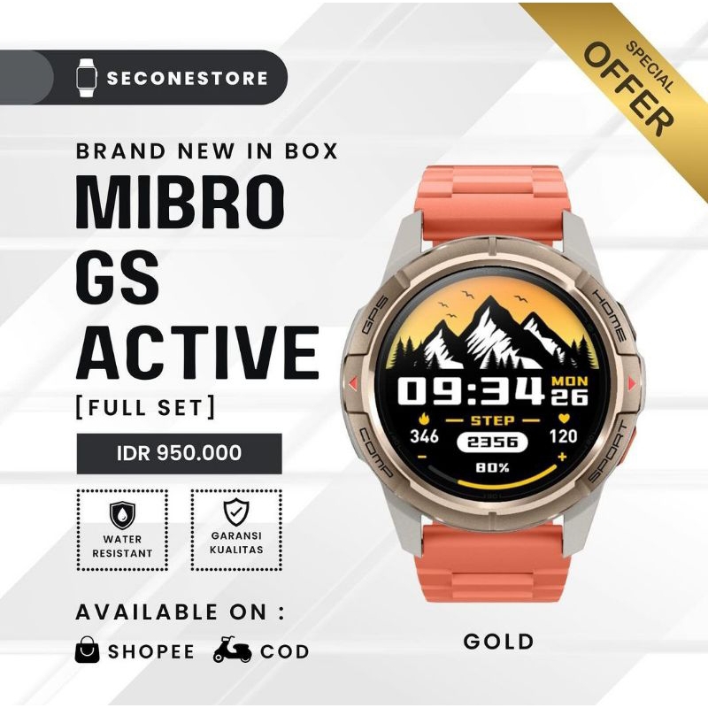 Jual MIBRO WATCH GS ACTIVE NEW SEGEL ( GOLDEN ) | Shopee Indonesia