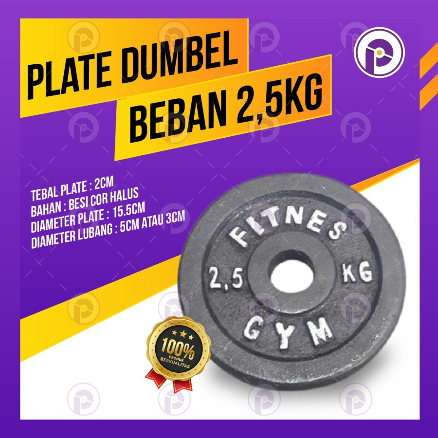 Jual PLATE DUMBEL 2,5KG BESI BLACKSTEEL BEBAN BARBEL DAMBEL DUMBELL ...