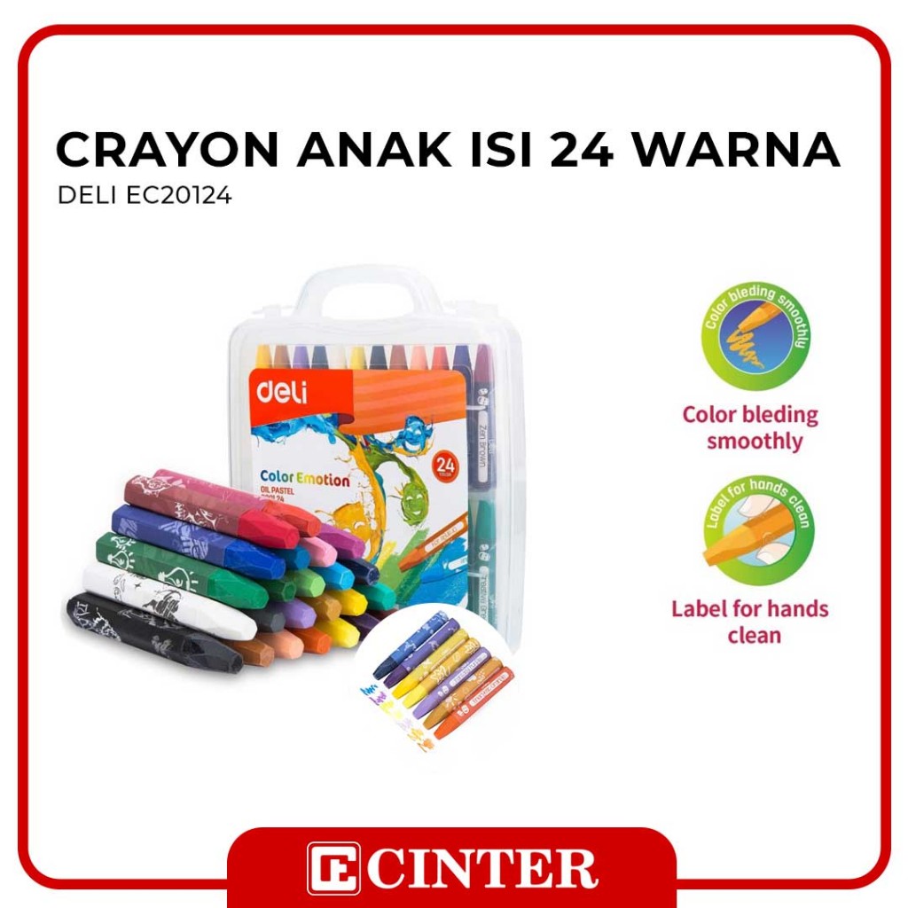 Jual DELI - PEWARNA / KRAYON MINYAK / CRAYON OIL PASTEL EC20124 24 ...