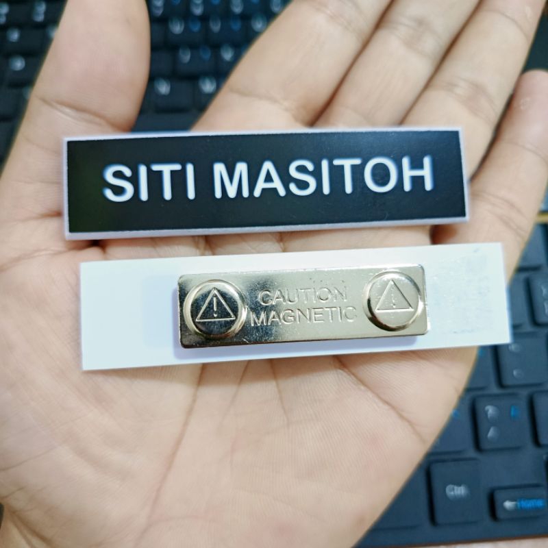 Jual Name Tag Papan Nama Bhayangkari ASN Kantor Grafir / Ukir ukuran ...