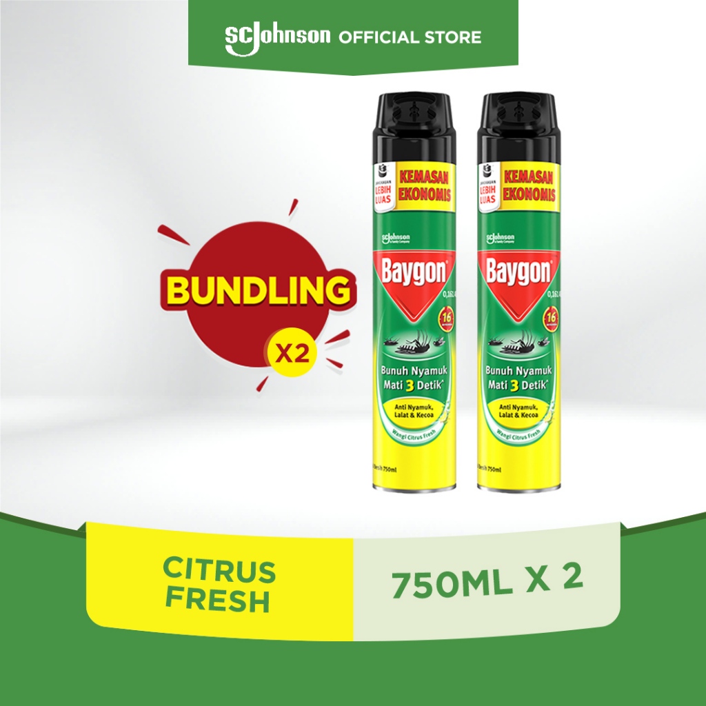 Jual Baygon Aerosol Citrus Fresh 750ml X2 - Anti Nyamuk & Serangga ...