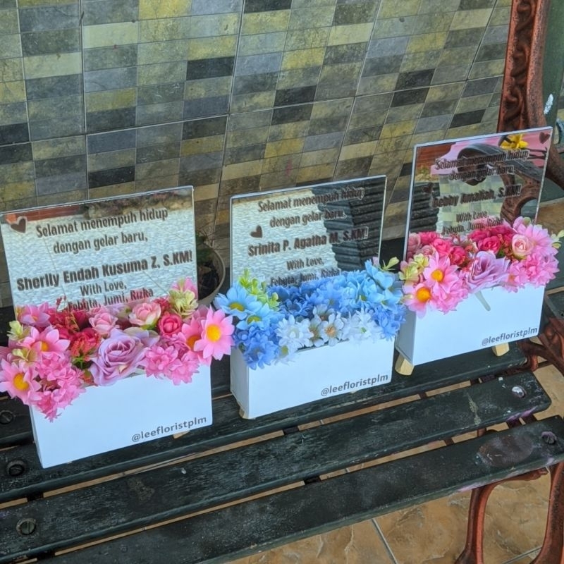 Jual Papan Bunga Mini / Mini Flower Box / Mini Akrilik / Flower Mini ...
