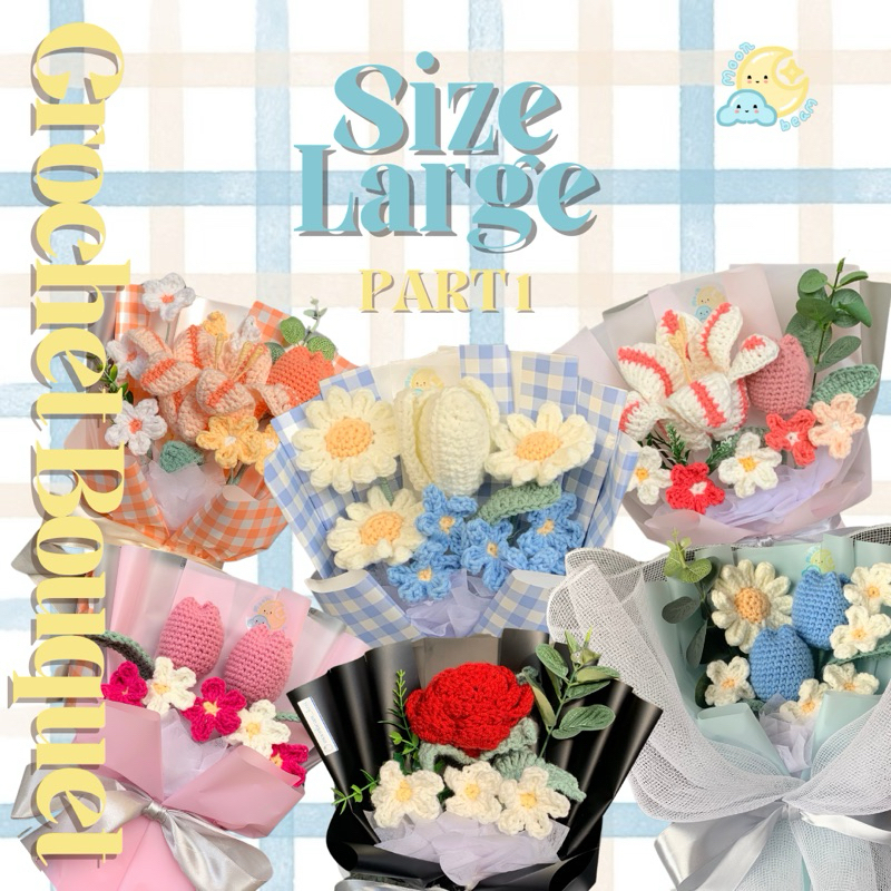 Jual BUKET BUNGA RAJUT LARGE PART 1 / Crochet Bouquet Large by Moon ...