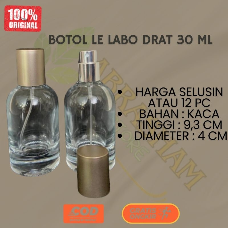 Jual Botol Parfume Le Labo Drat Ulir 30 ML PERLUSIN Botol China 12 PC Parfum Refill Isi Ulang ...