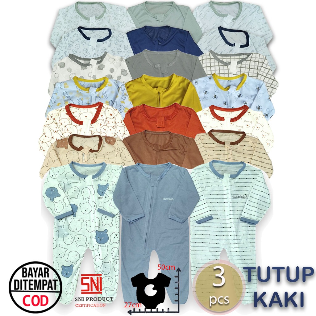 Jual ummababyshop 3 pcs Sleepsuit Bayi Baru Lahir Tutup Kaki Romper ...