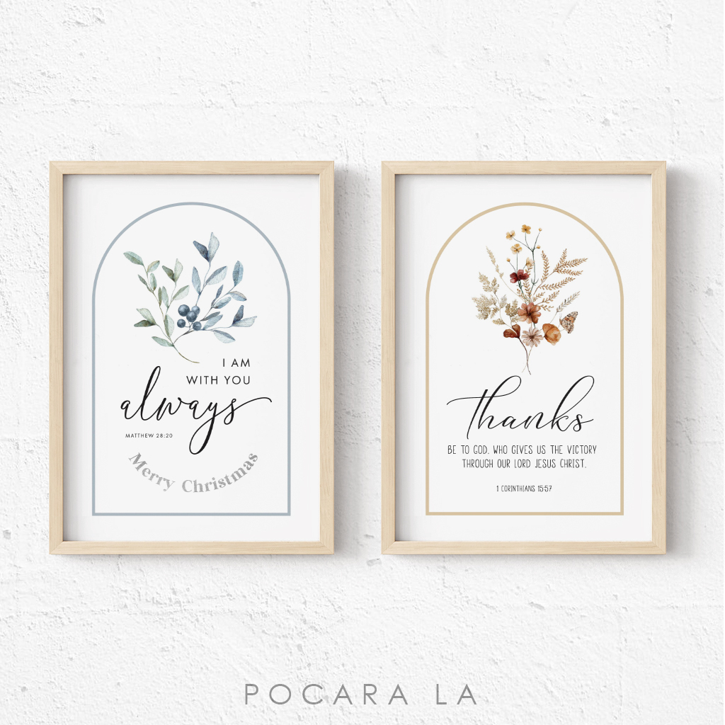 Jual Hiasan Dinding Bingkai Poster Ayat Alkitab Bermotif Bunga Dekorasi ...