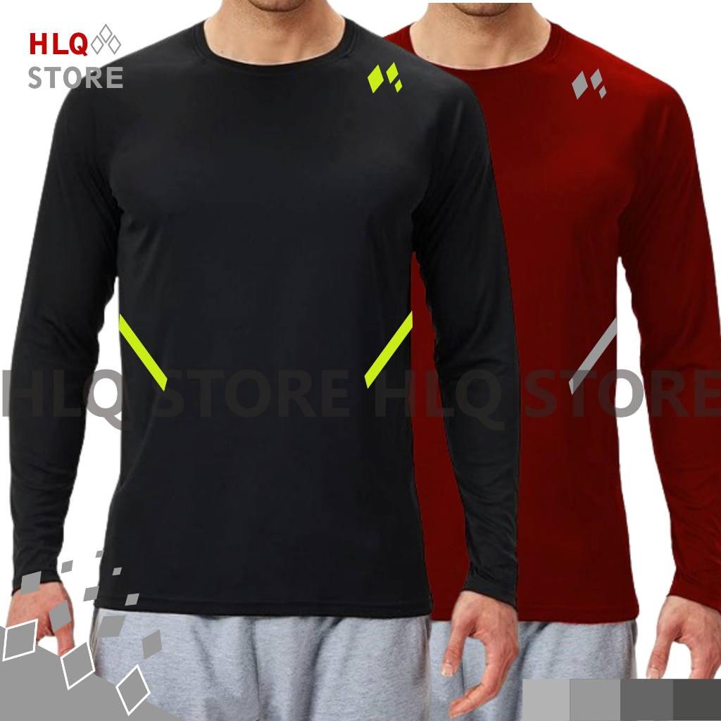 Jual Kaos Olahraga Lengan Panjang Pria Wanita Dry Fit Atasan Pakaian ...