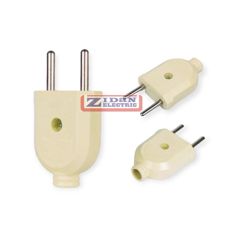 Jual Steker Gepeng Cream Hitam Putih / Colokan Gepeng / Colokan Listrik ...