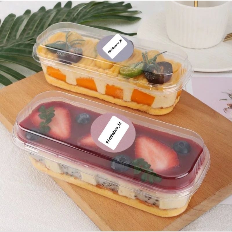 Jual [10 pcs] Mika dessert cheesekuit wadah panjang cheesecuit viral ...