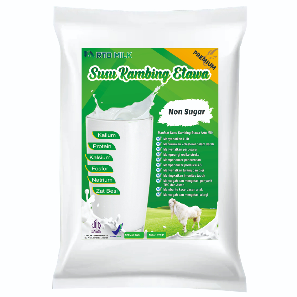Jual Susu Bubuk Kambing Etawa Non Sugar Isi 1kg Premium Aluminium Foil ...