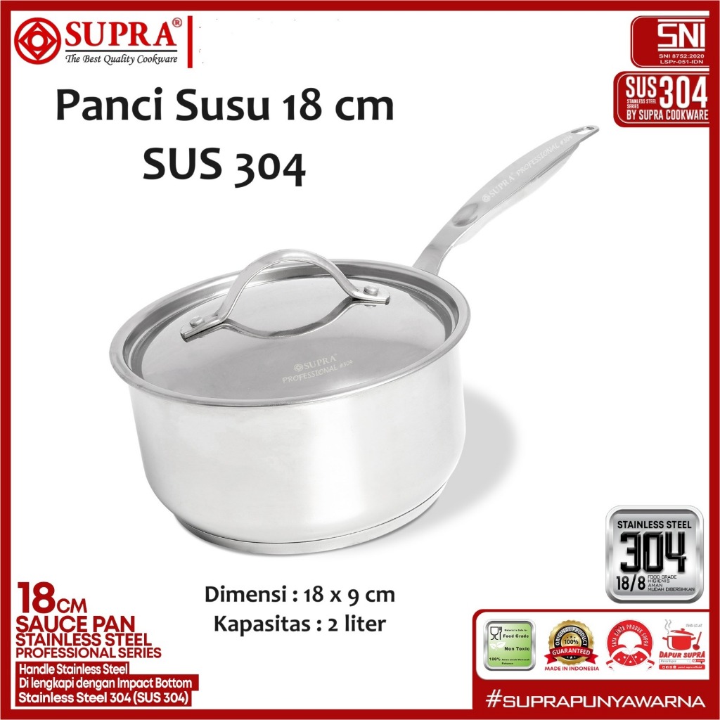 Jual Supra Sauce Pan Panci Susu Stainless Panci susu sus 304 | Shopee ...