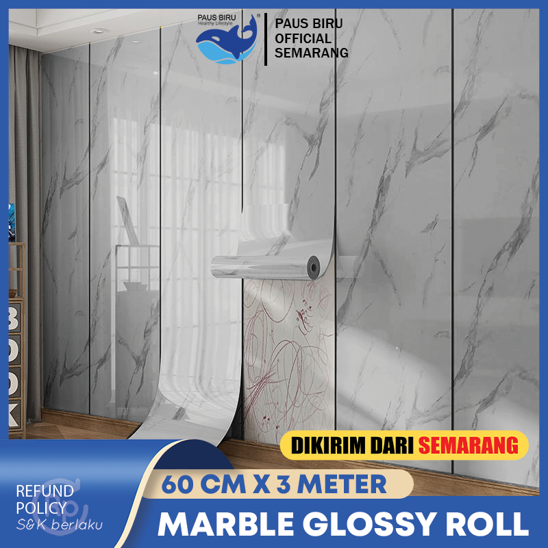 Jual Paus Biru - 3 Meter Wallpaper Dinding Marble Roll Foam / Wallpaper ...