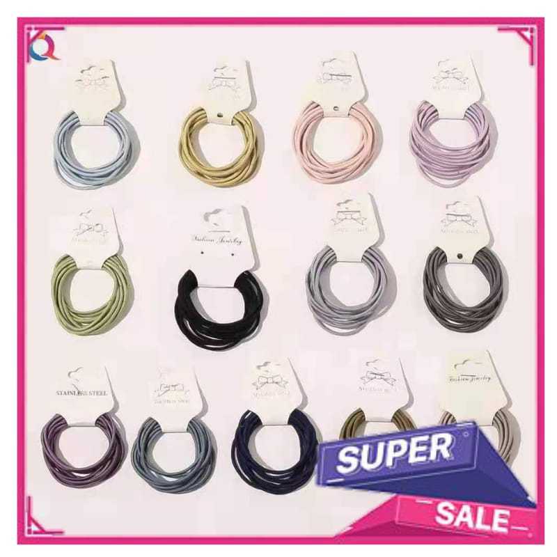 Jual Ikat Tali Rambut Warna Bahan Karet Kuat dan Tahan Lama isi 10pcs ...